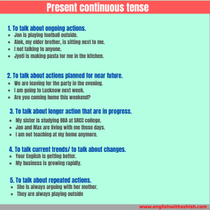 The Present continuous tense: 5 unique uses