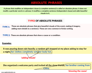 Absolute phrases: a free detailed guide in 2023
