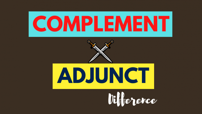 Complement vs Adjunct difference in English (with table chart)
